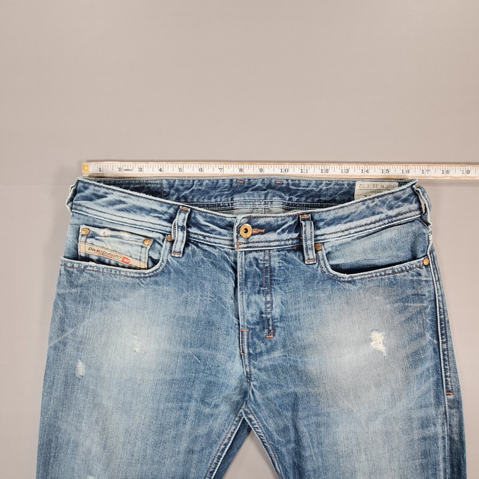Diesel Zathan Jeans Mens W31 L32 Blue Bootcut Distressed Denim 008B9 | eBay