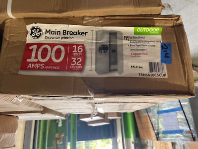 GE 100 AMP MAIN BREAKER METER Ringed Socket Load Center 3R PANEL ...