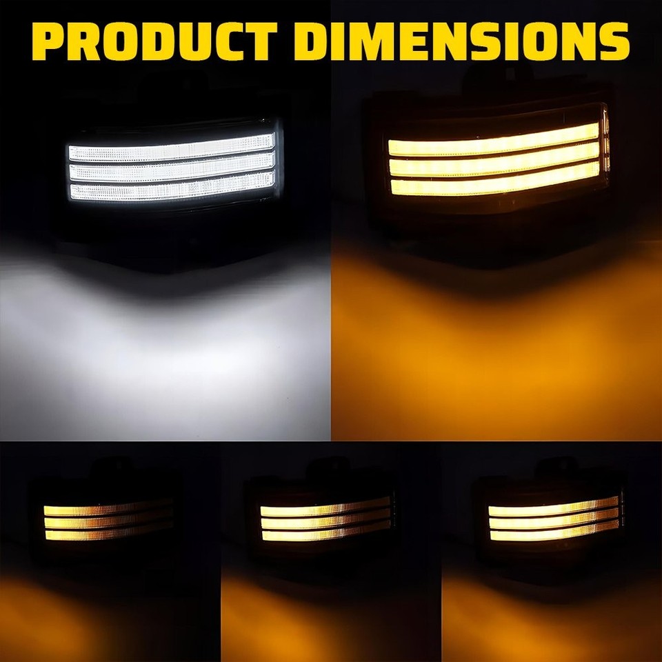 LED Side Mirror Marker Light Switchback For 17-23 Ford F250 F350 F450 ...