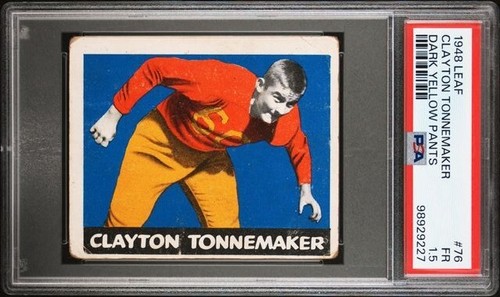 PSA 1.5 FAIR CLAYTON TONNEMAKER ROOKIE 1948 LEAF #76 GRADED NFL ...