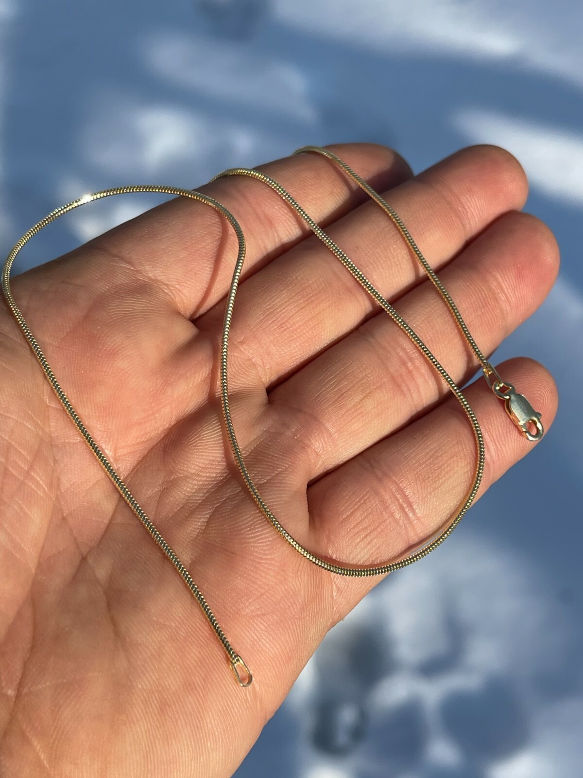 14k Gold Plated Solid 925 Sterling Silver Snake Chain Necklace 14-30" 1 ...