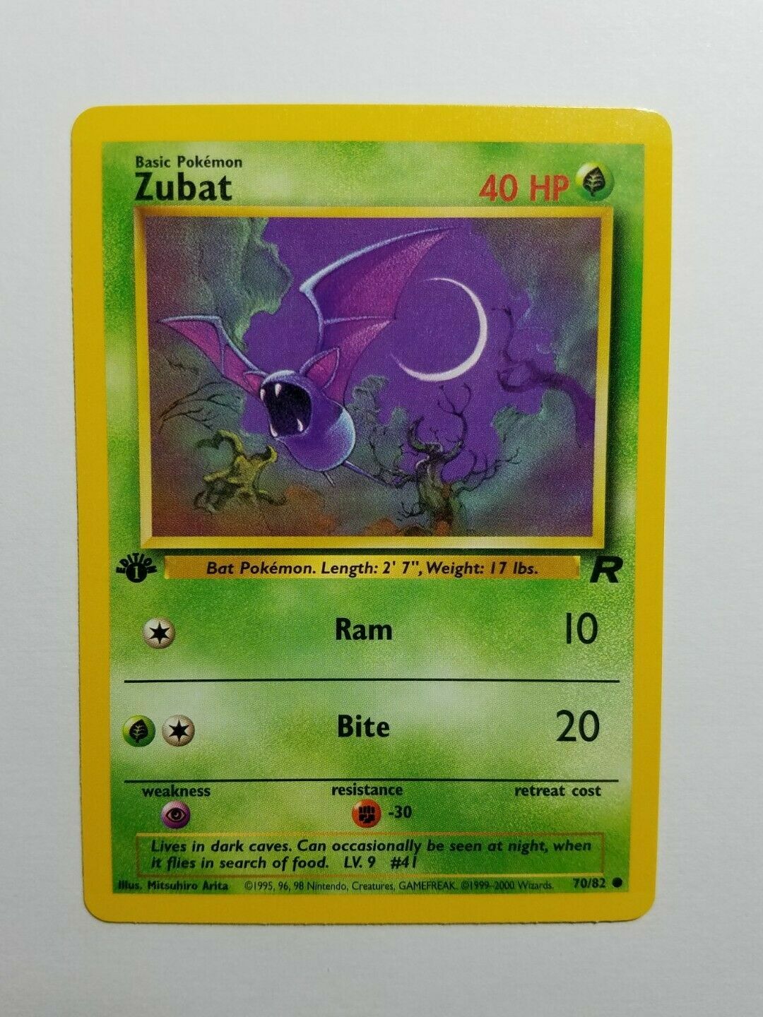 Pokémon TCG Zubat Team Rocket 70/82 Regular 1st Edition Common for sale ...