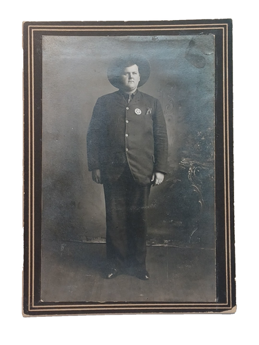 Cabinet Card Photo Sheriff Constable Uniform Standing Hat Badge 4 1/4 x ...