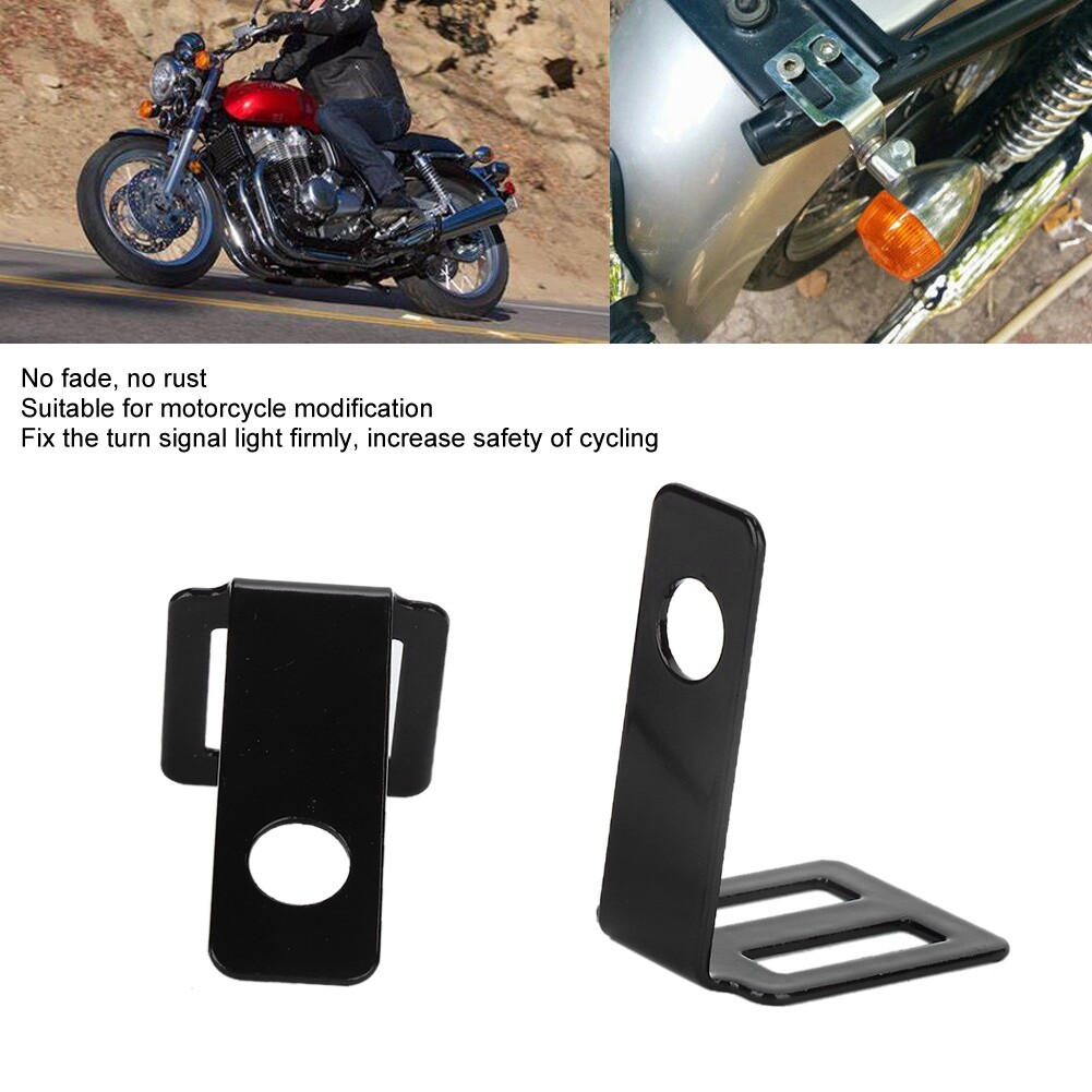 *Black Universal Metal Motorcycle Rear Turn Signal Light Mounting ...