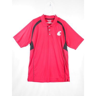 Champion WASHINGTON STATE WSU COUGARS Team Red COLLEGE POLO Golf Shirt ...