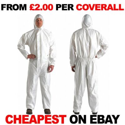 Disposable Coveralls White Hood Paper Suit Painters Protective Overalls ...