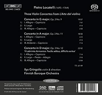 Il Labirinto Armonico: Pietro Locatelli -3 Violin Concertos by Finnish ...