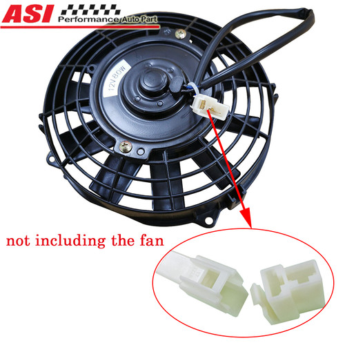 2-Pin Female Radiator Electric Fan Connector Housing Plug Fits 12" 14 ...