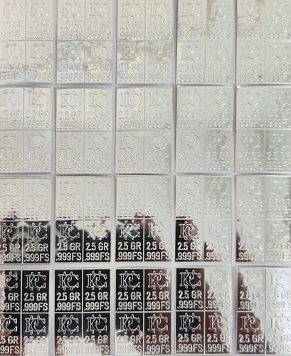 100 Pure Silver Bars 2.5 Grain Bars That Snap Apart .999 Silver Bullion ...