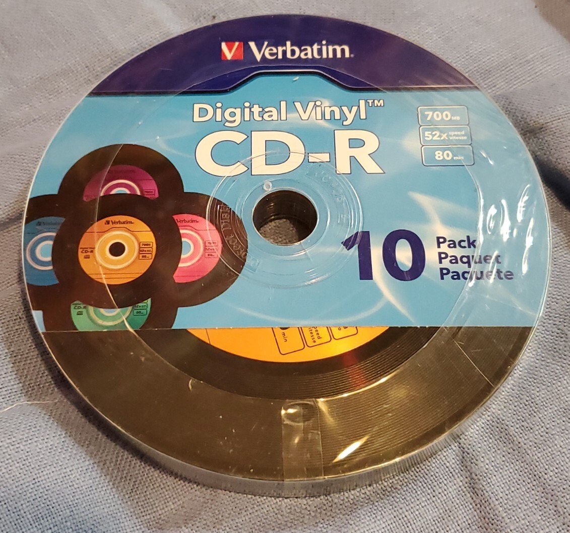 Verbatim Digital Vinyl CD R 700 MB 10 pk. $10 each! Media Mail SHIPPING ...