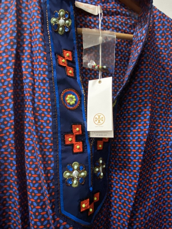 Tory Burch Embellished Tory Tunic Size 2 Free Tory Bag | eBay