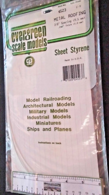 Evergreen Scale Models #4523 "Metal" Roofing (Styrene), 3/8" Spacing ...