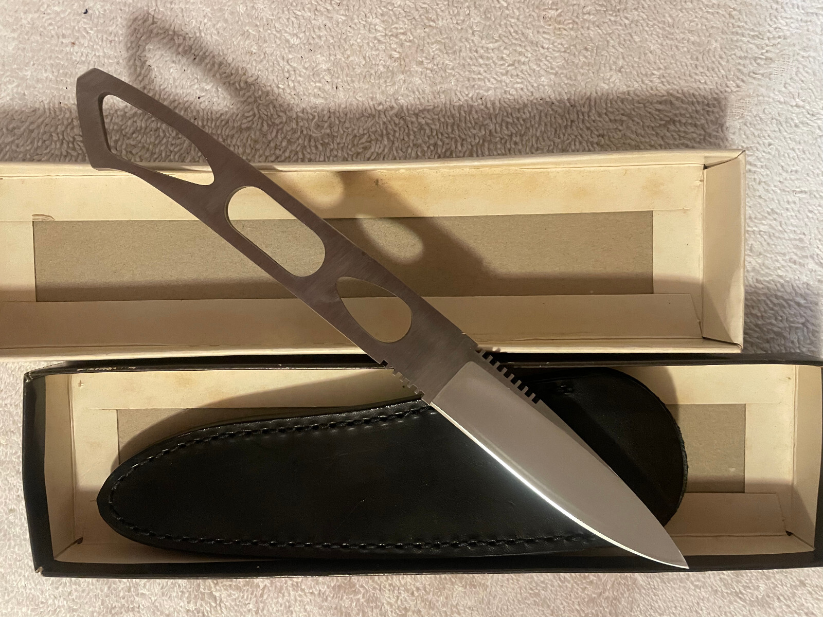 Parker Cut Co Fixed Blade Knife, Model K-362 with custom made Ash wood ...