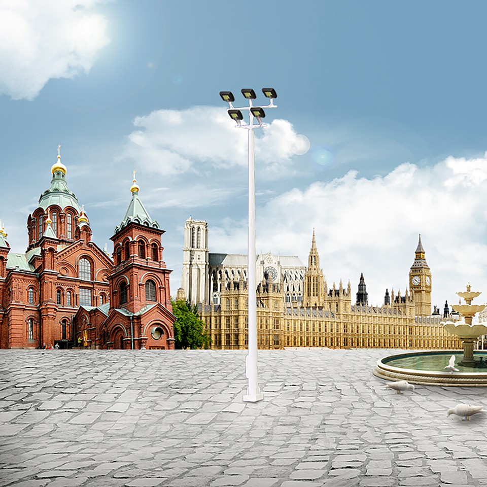 2pcs N Scale 1:160 Playground Street Lights Plaza Lamppost Five-leds ...