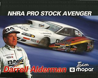 2000 Darrell Alderman Mopar Dodge Avenger Pro Stock NHRA Hero Card | eBay
