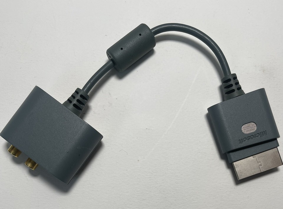MICROSOFT XBOX 360 AUDIO ADAPTER X808221-001 Gray Cable Official ...