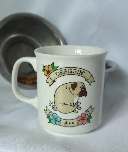 Genuine Fred "Draggin' A**" Pug coffee mug excellent condition | eBay