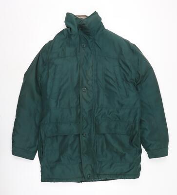 Premier Man Mens Green Overcoat Coat Size L Zip | eBay UK