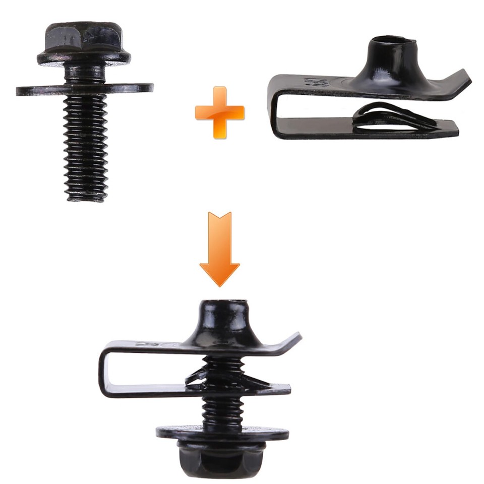 35 Body Bolts & U-nut Clips-M6 Engine Under Cover Splash Shield Guard ...