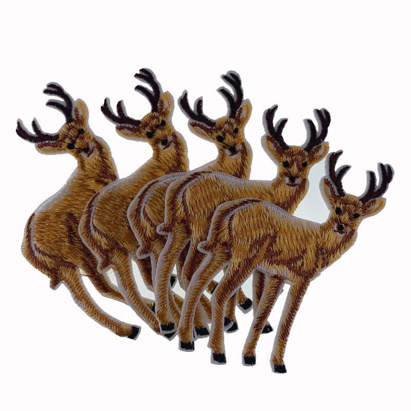 5 Pcs Mule Deer Embroidery Applique Badge Patches Wild Animal Deer ...