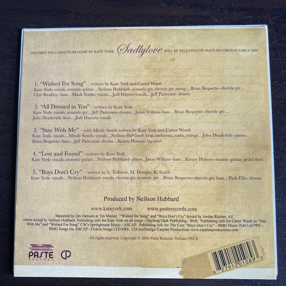 KATE YORK - CD EP - 2004 - The Cure - Paste Records | eBay