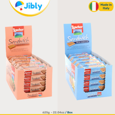Italian Loacker Sandwich Wafer Box | Box of 25 Packs | 25g Packs ...