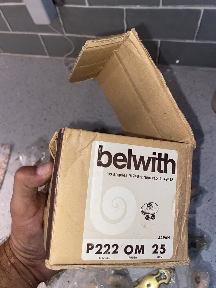 Vtg Bel with Dresser Furniture Handle Pull Mcm White Ivory Color Bronze ...