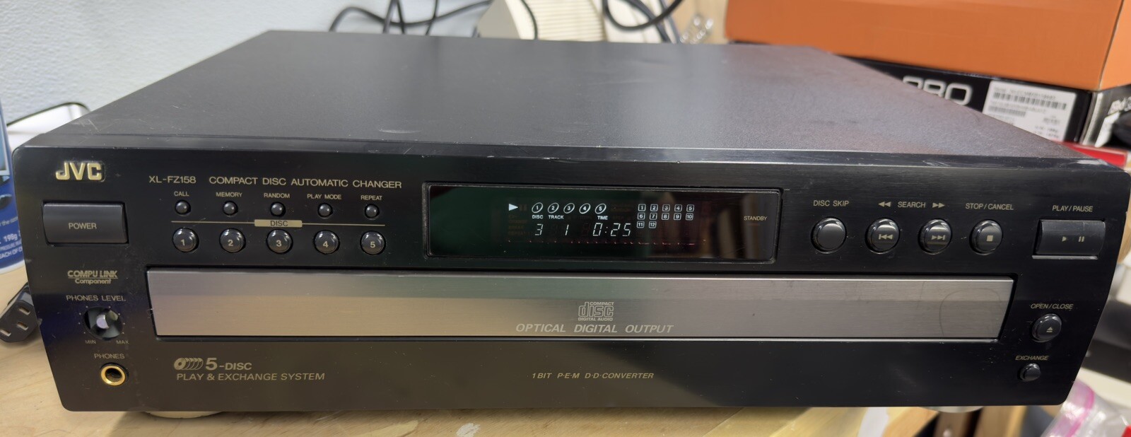 JVC Compact CD 5 Disc Player/Changer Vintage Home Audio XL-FZ158BK ...