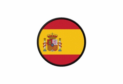 Patch badge print iron on glue flag roundel circle spain spanish | eBay ...