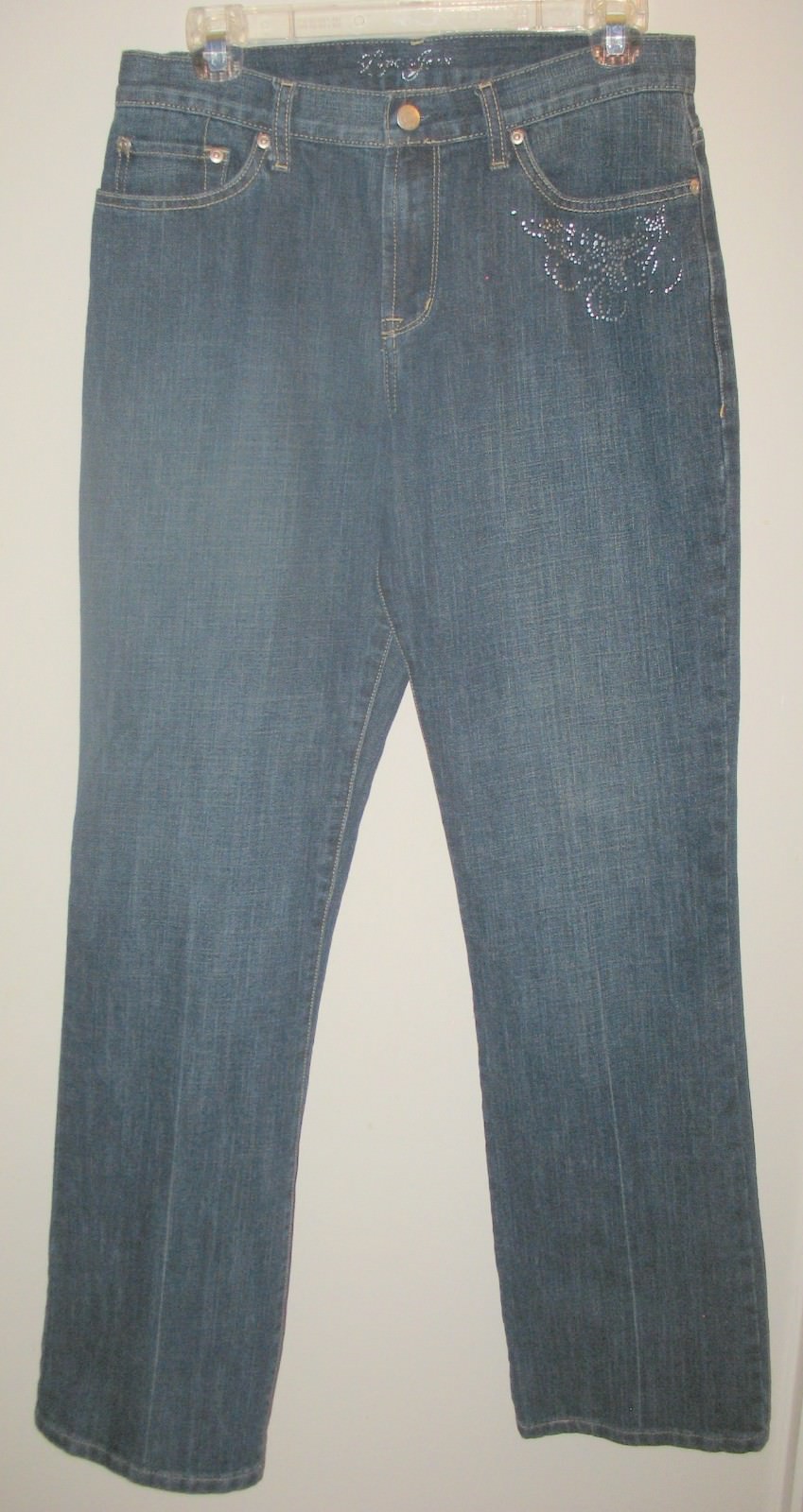 ZENA. - 8 - 5 POCKET DENIM STRETCH DARK BLUE JEANS WITH PAINTED ON ...