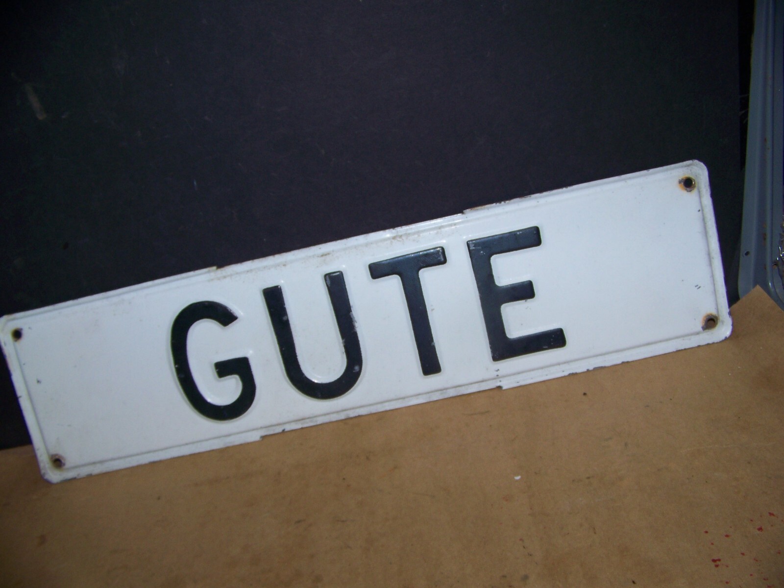 Vintage owosso mi Embossed Metal Street Sign Black White qute st 24 x 6 ...