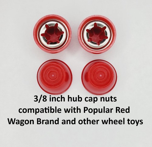 Hub Cap for Radio Fly Vintage Wheel Toys -fits 3/8 inch Axle, RED 4-pk ...