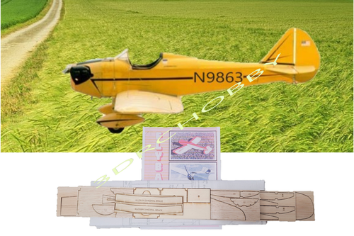 Fly Baby 40" Wingspan RC Airplane Laser Cut Balsa Ply Short Kit W ...