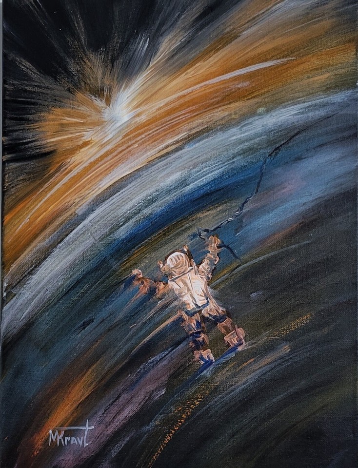 Astronaut Lost in Space Man Expressive Original Painting 16 Pop Art by ...