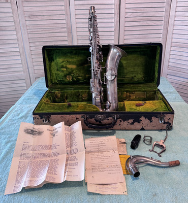 WOW - Antique Frank Holton LP / C Saxophone, Silver Plated - 1914 w/ Case & Neck | eBay