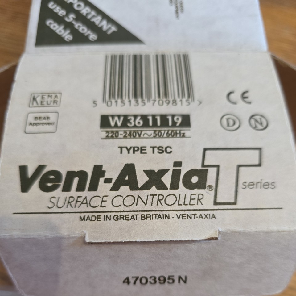 Vent Axia T-series controller w361119 | eBay UK