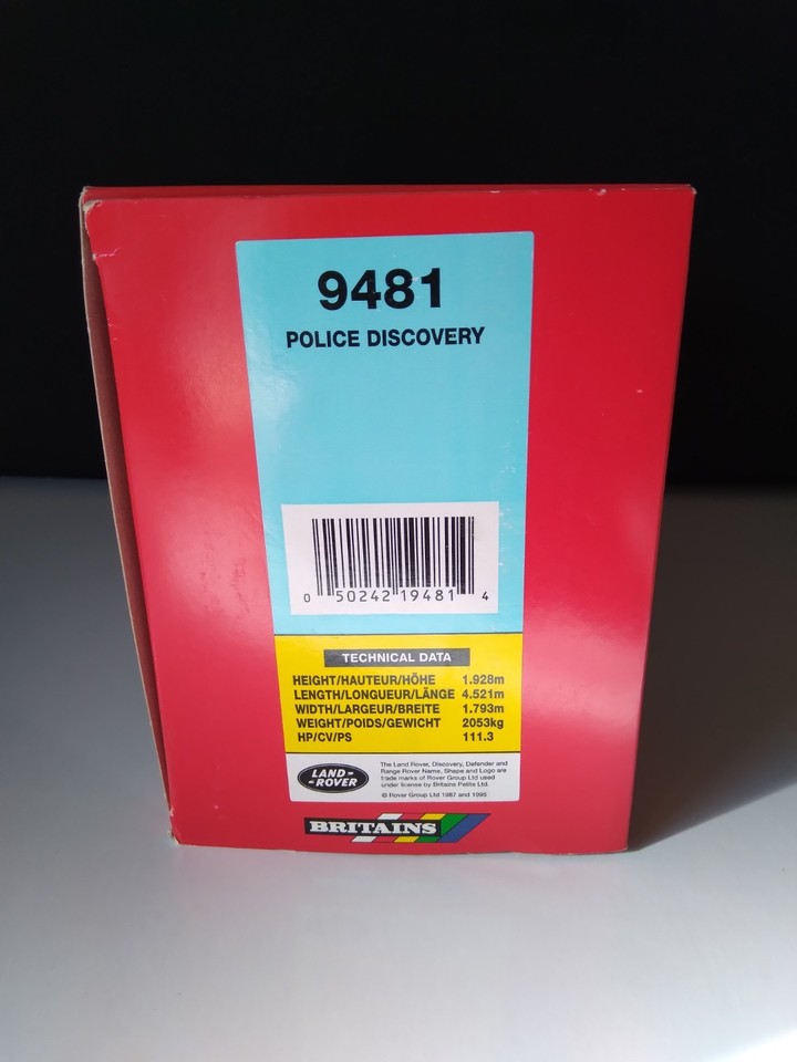 Britains Authentic Models POLICE DISCOVERY model 9481, 1:32 scale, boxed | eBay UK