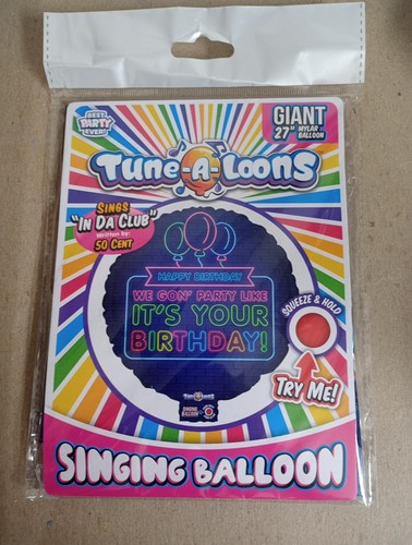 NEW Tune-a-Loons 50 Cent in Da Club Mylar Singing Blue Birthday Balloon ...
