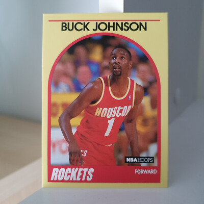 Buck Johnson 1989-90 NBA Hoops Basketball Trading Card #37 YELLOW (Mint ...