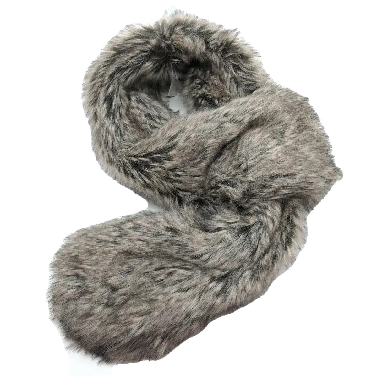 Max Studio Scarf Faux Fur Loop Brown Gray - Gem