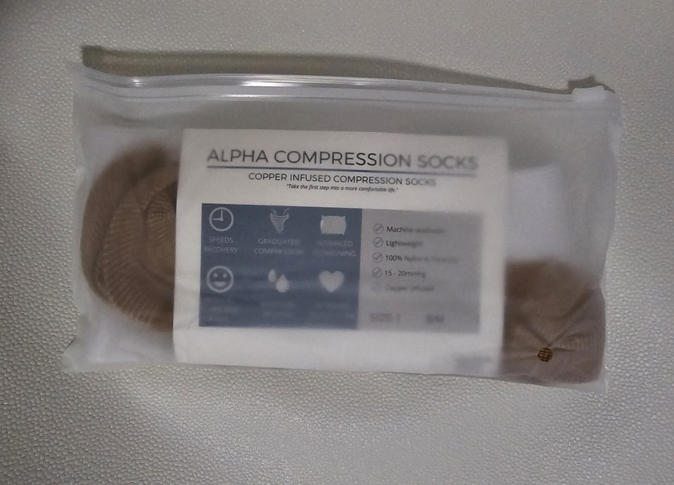 Alpha Sole - Knee High White + Copper Compression Socks | eBay