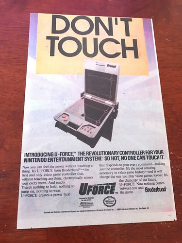 1989 VINTAGE 6.5x10 COMIC PRINT AD NES NINTENDO U-FORCE CONTROLLER DONT ...