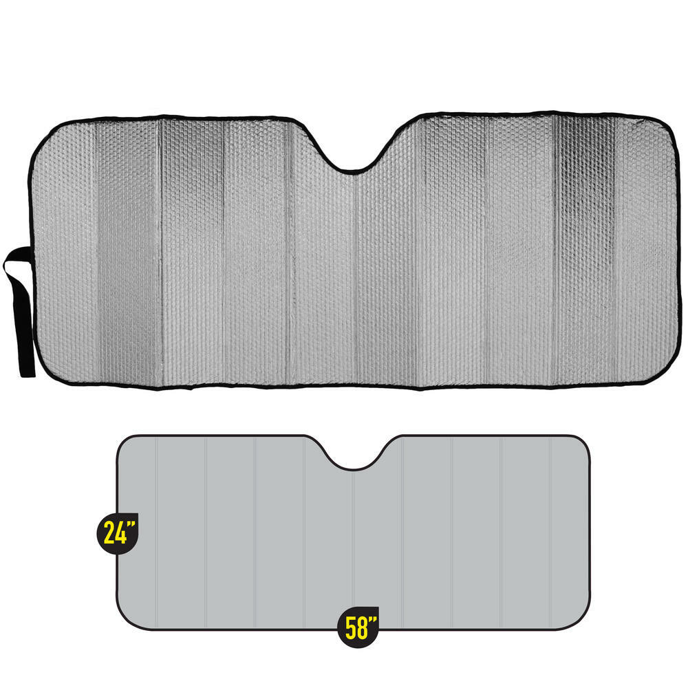 Foldable Standard Car Window Cover Sun Shade Auto Visor - Black Foil ...