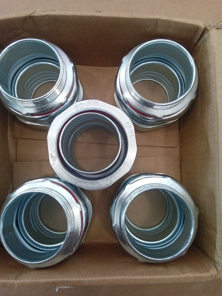5pcs Iberville, CI6116, Liquid Tight Connector, 2", Zinc Plate --Sbwh ...