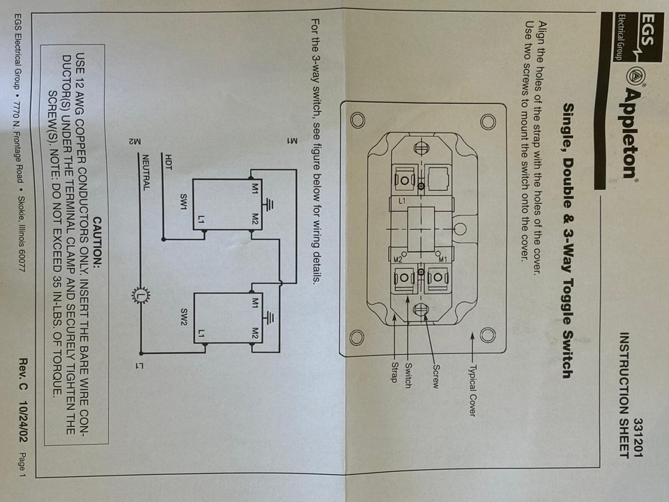 NEW APPLETON EDSC150F1-Way 2-Gang 20-Amp EXPLOSION PROOF SWITCH 20A 3/4 ...