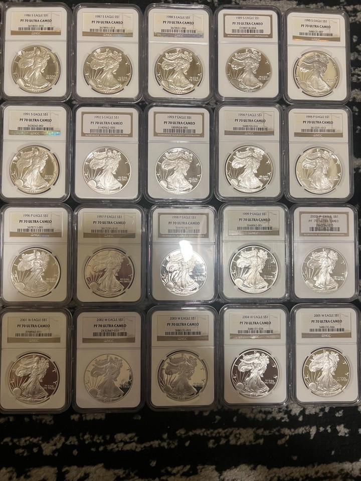 1986 - 2024 NGC PF70 Silver American Eagle Collection | eBay