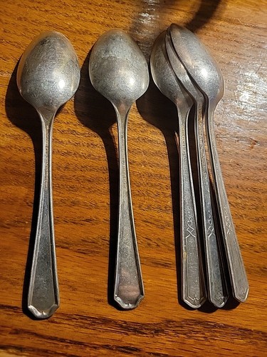 5 Oneida Tudor Plate Community Made Silver Tea Spons 3 Different ...