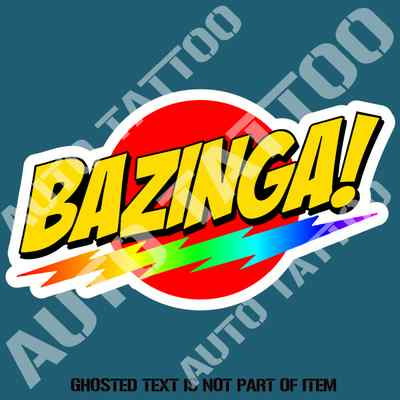 BAZINGA BOLT FUNNY DECAL STICKER SHELDON SAYING FUNNY CAR TRUCK RACER ...