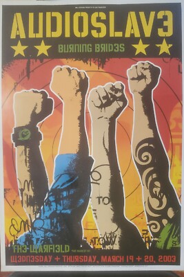 Audioslave Poster Burning Bridges The Warfield March 19 + 20, 2003 | eBay