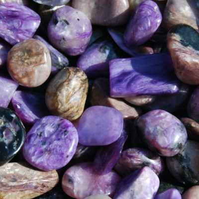 20-25pcs Genuine Charoite Crystal Tumbled Stones, Extra Small Flashy ...